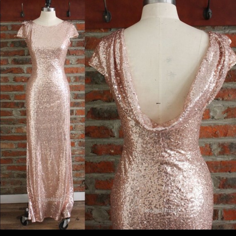 Rose Gold Sequenced Dress - Gem